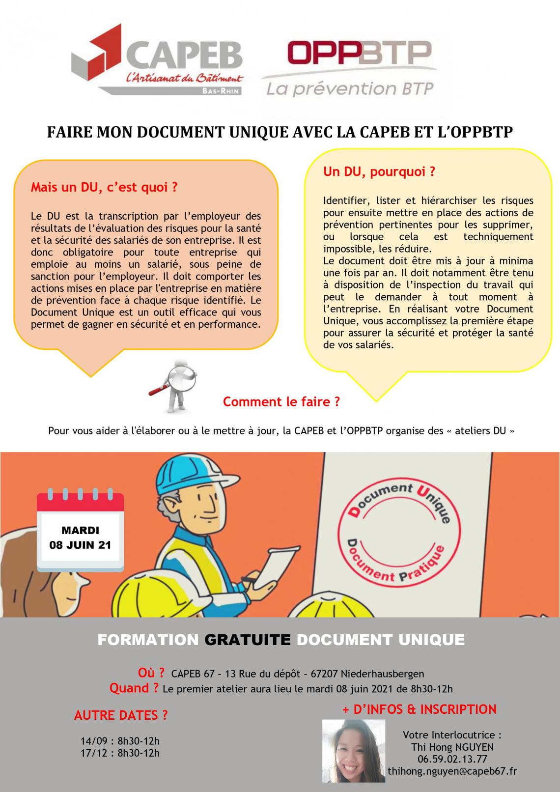 ATELIER DOCUMENT UNIQUE 08/06/2021 ・ CAPEB